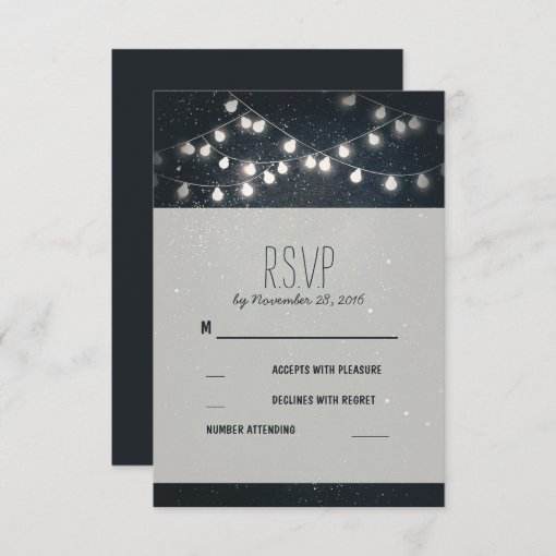 Elegant String Lights Night Stars Wedding RSVP | Zazzle