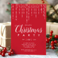 Elegant String Lights Red Christmas Party Invitation | Zazzle