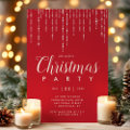 Elegant String Lights Red Christmas Party Invitation | Zazzle