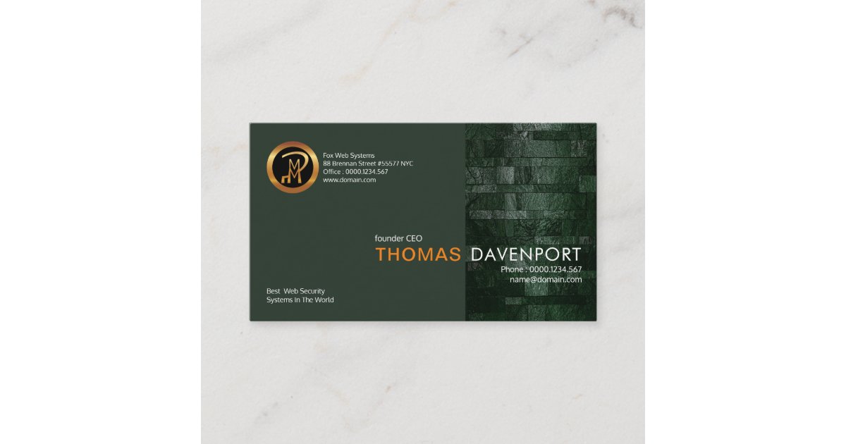 Elegant Structured Silver Wall Column Founder CEO Business Card | Zazzle