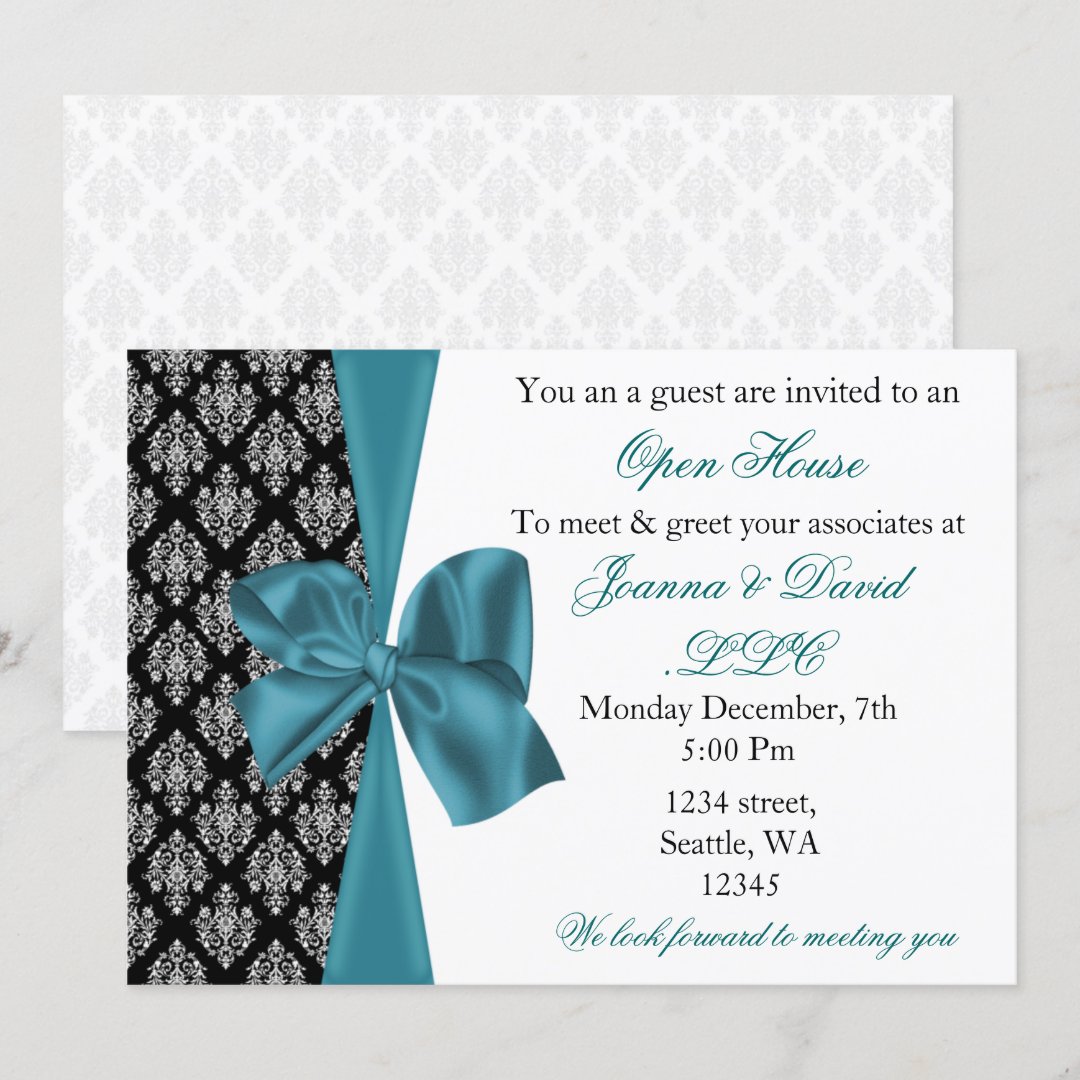 elegant stylish aqua Corporate party Invitation | Zazzle