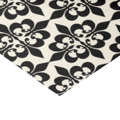 Elegant Stylish Black Off-White Damask Decoupage Tissue Paper | Zazzle