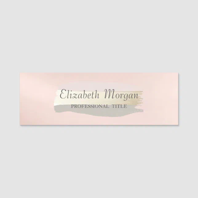 Elegant , Stylish, Brush Stroke Name Tag | Zazzle