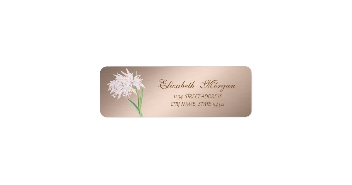 Elegant Stylish Chic Flower Address Label | Zazzle