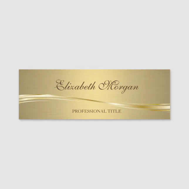 Elegant Stylish Chic Gold Name Tag | Zazzle