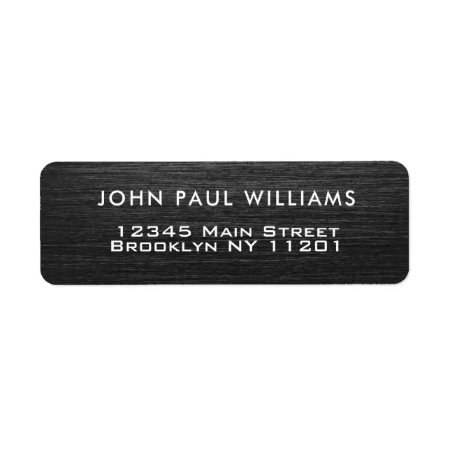 Elegant Stylish Classic Modern Black Brushed Metal Label | Zazzle