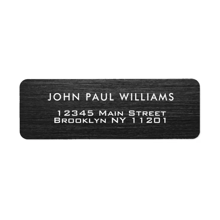 Elegant Stylish Classic Modern Black Brushed Metal Label | Zazzle