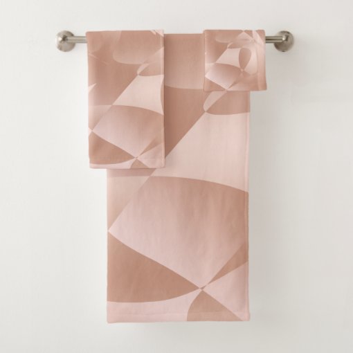 Elegant stylish copper rose gold pattern bath towel set | Zazzle