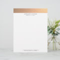 Elegant Stylish Faux Copper Gold Letterhead | Zazzle