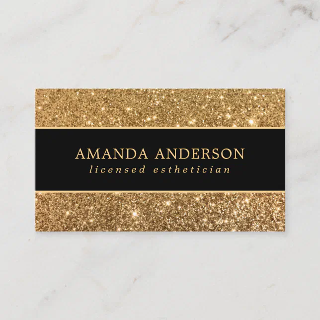 Elegant Stylish Faux Gold Glitter | Business Card | Zazzle