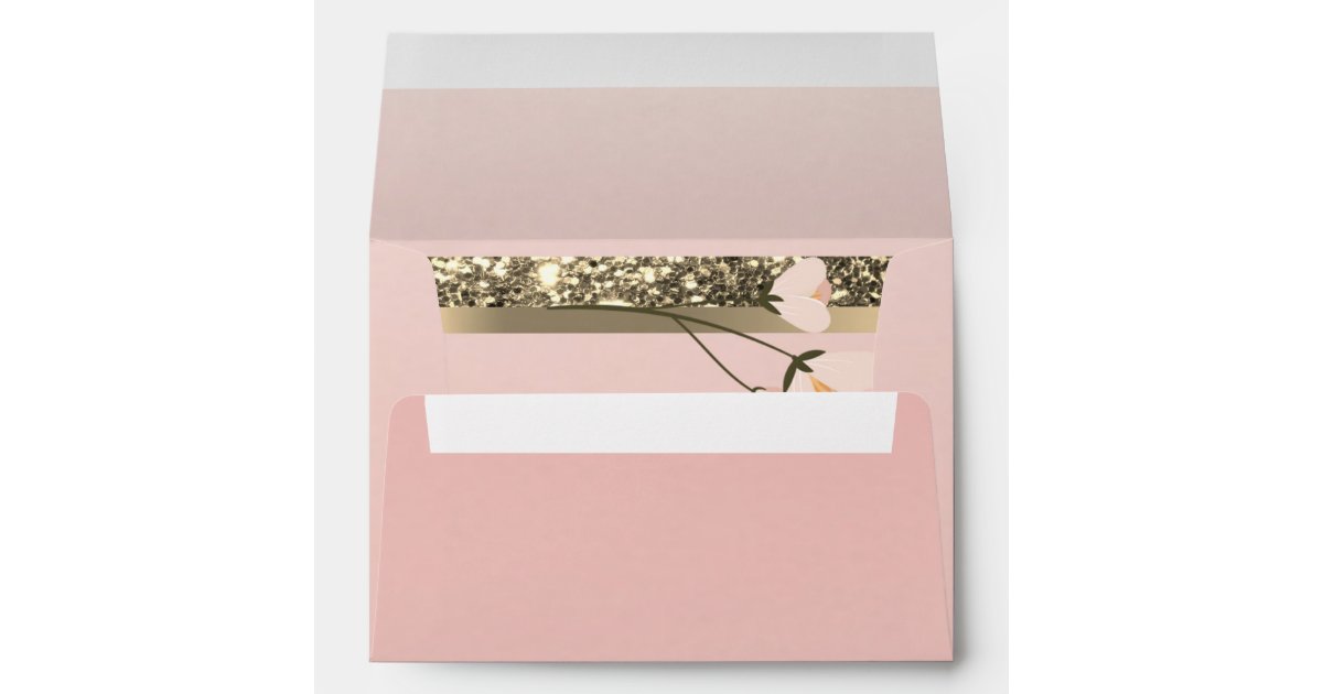 Elegant Stylish Floral Wedding Envelope | Zazzle