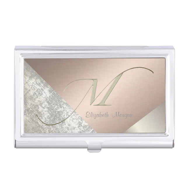 Elegant Stylish,Geometric-Monogram Case For Business Cards | Zazzle