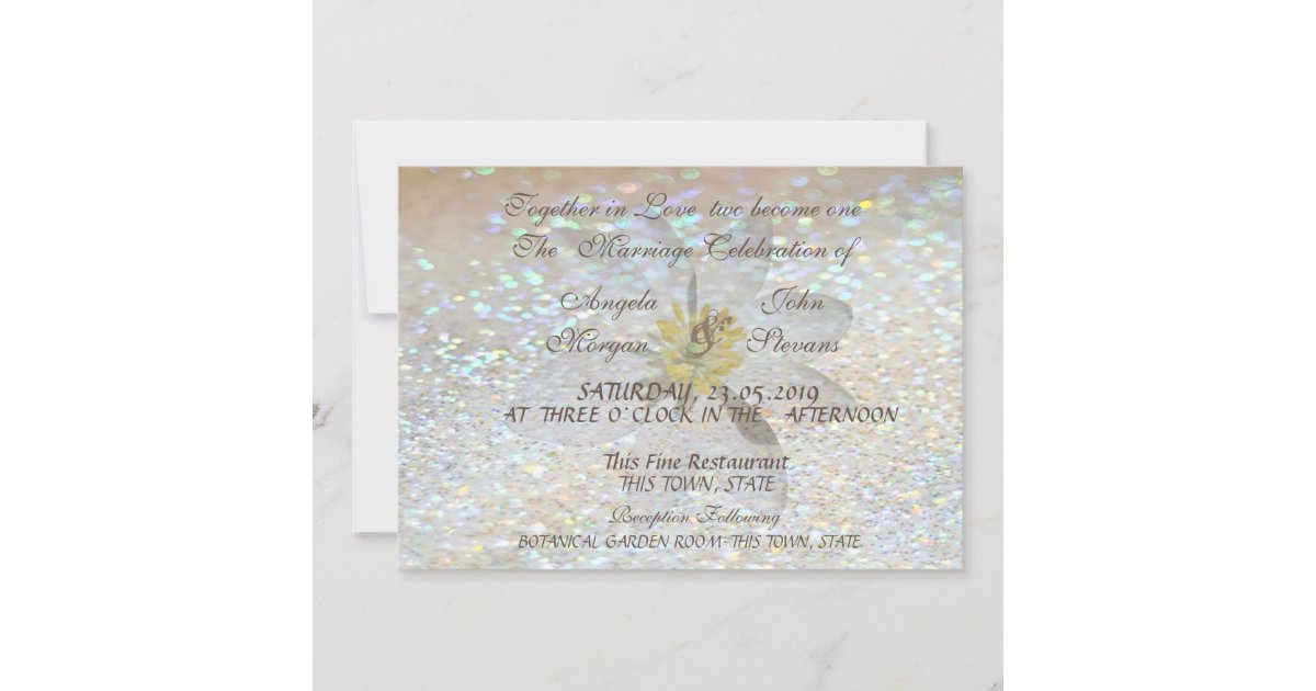 Elegant Stylish,Glittery,Daisy Wedding Invitation | Zazzle