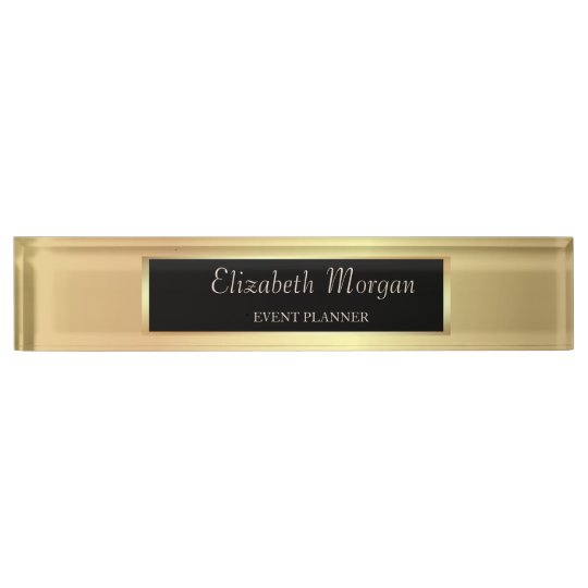 Elegant Stylish Gold Desk Name Plate | Zazzle.com