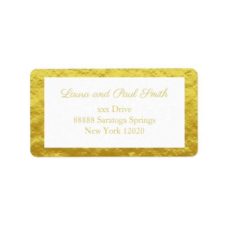 Elegant & Stylish Gold Foil Print Return Address Label | Zazzle