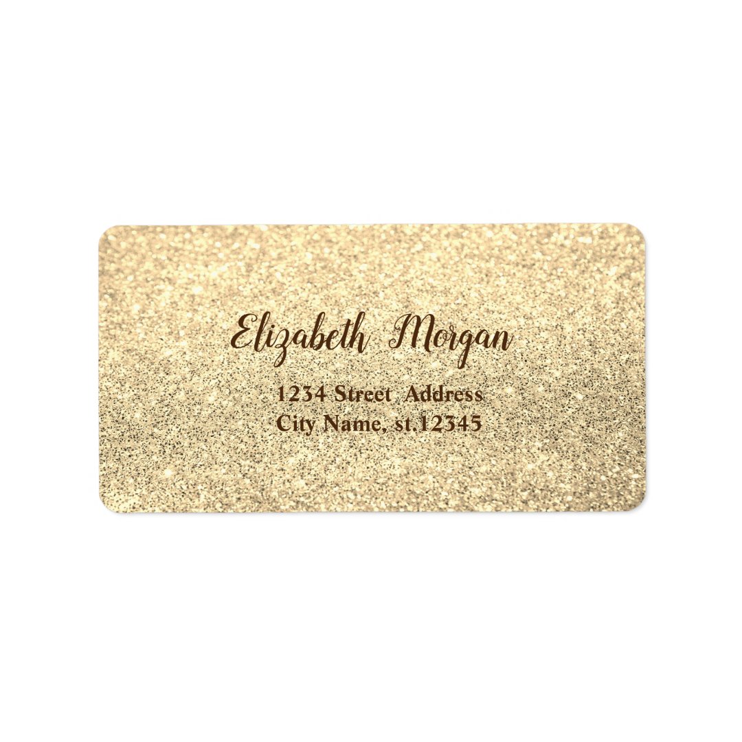 Elegant Stylish Gold Glitter, Bokeh Label | Zazzle