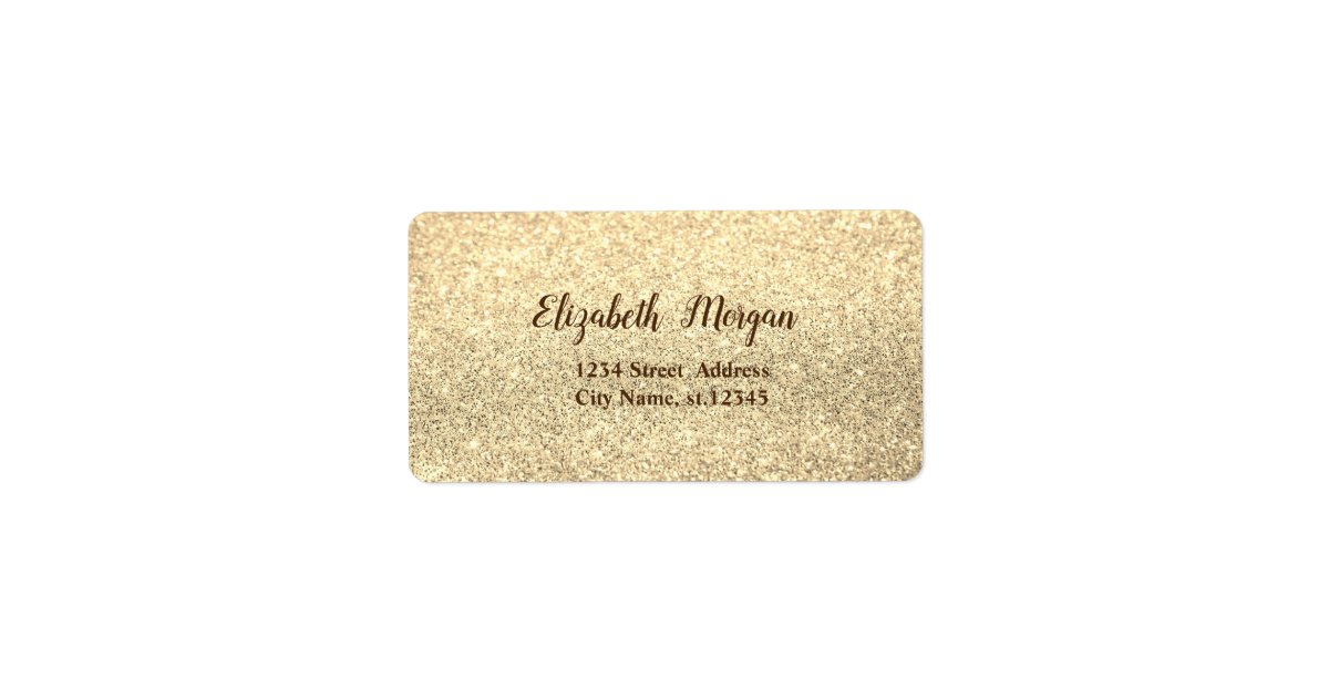 Elegant Stylish Gold Glitter, Bokeh Label | Zazzle