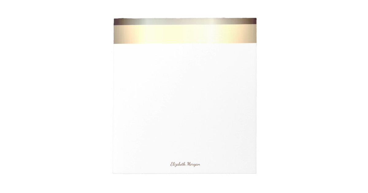 Elegant Stylish Gold, Stripes- Personalized Notepad | Zazzle