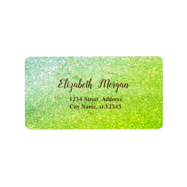 Elegant Stylish Green Glitter Label | Zazzle