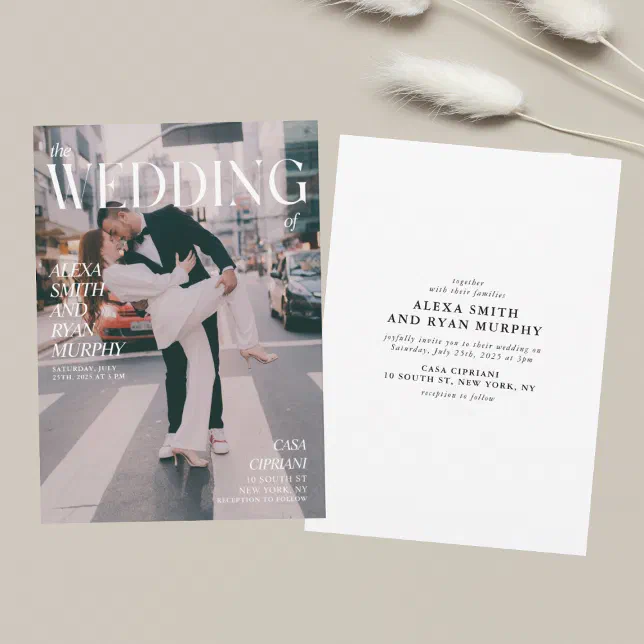 Elegant Stylish Magazine Cover Wedding Invitation | Zazzle