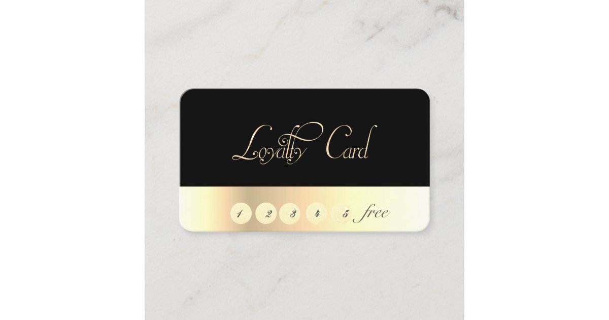 Elegant Stylish Modern ,Gold,Black, Loyalty Card | Zazzle