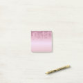 Elegant stylish pink rose gold glitter drips post-it notes | Zazzle