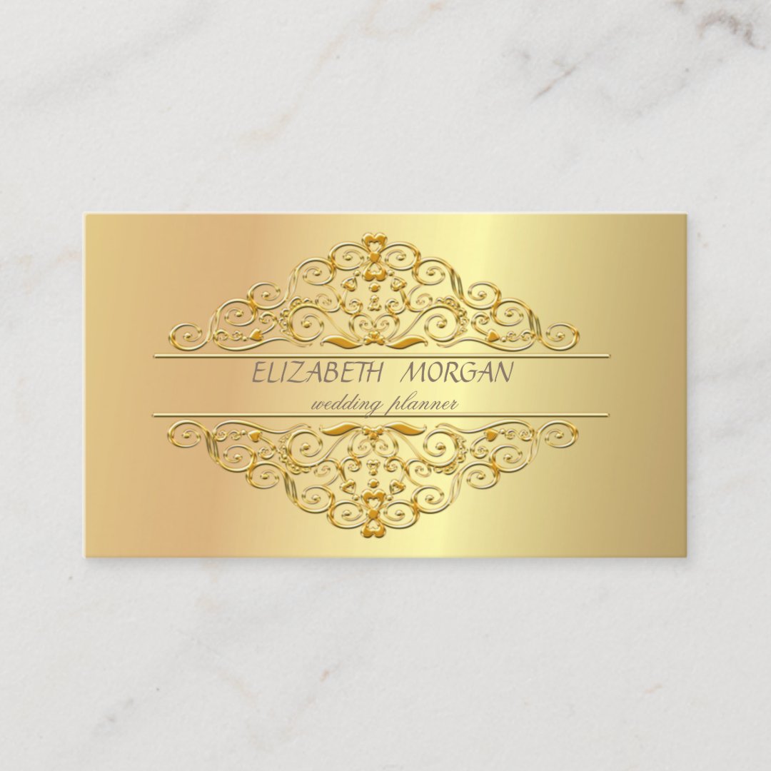 Elegant Stylish Professional ,Faux Gold Frame Business Card | Zazzle