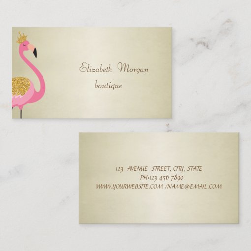 Elegant Stylish Proffesional Pink Flamingo Business Card | Zazzle