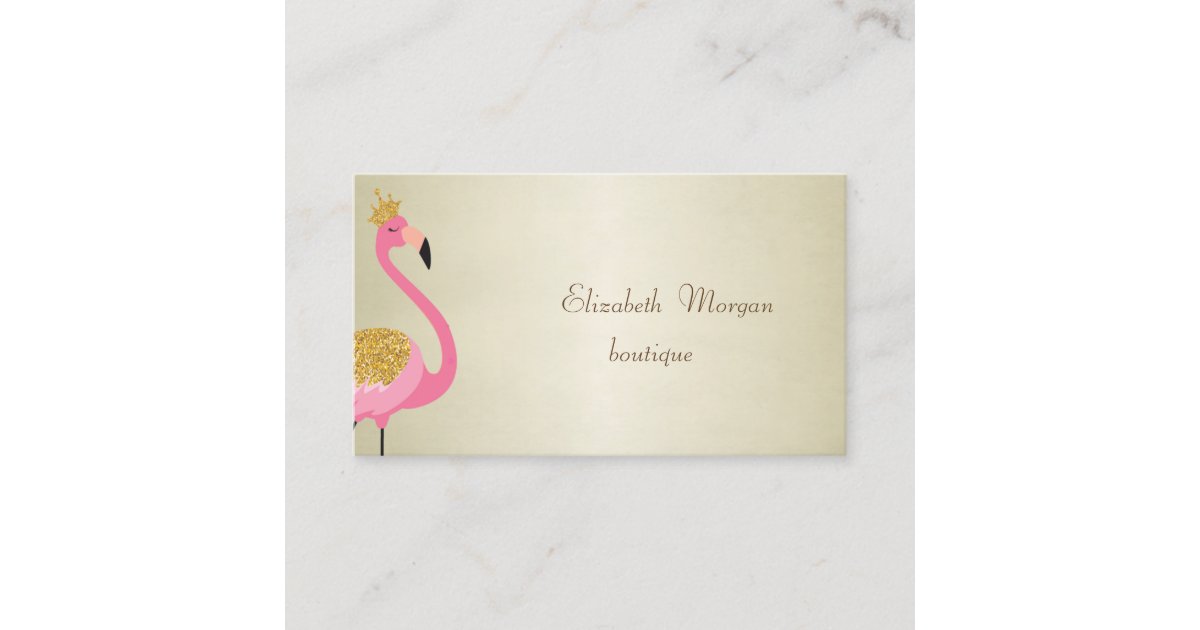 Elegant Stylish Proffesional Pink Flamingo Business Card | Zazzle
