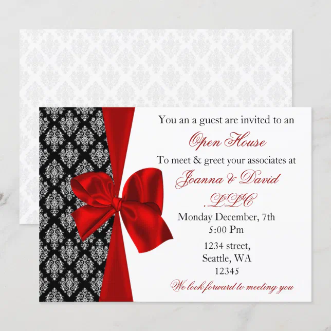 elegant stylish red Corporate party Invitation | Zazzle