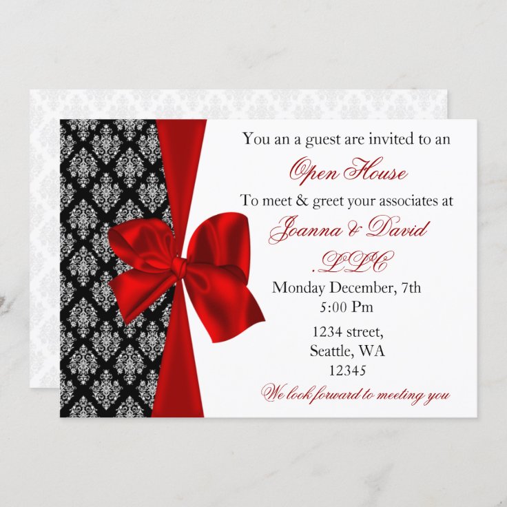 elegant stylish red Corporate party Invitation | Zazzle