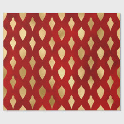 Elegant stylish red & gold Christmas pattern Wrapping Paper | Zazzle