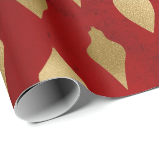 Elegant stylish red & gold Christmas pattern Wrapping Paper | Zazzle