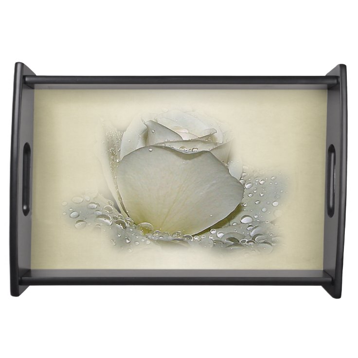 Elegant Stylish Rose,Flower Serving Tray | Zazzle