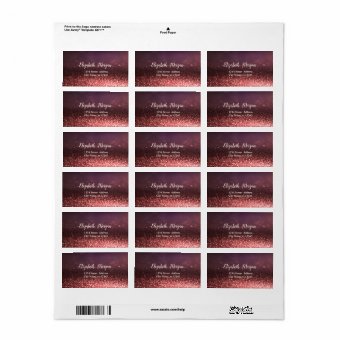 Elegant Stylish Rose Gold Glitter Bokeh Label | Zazzle