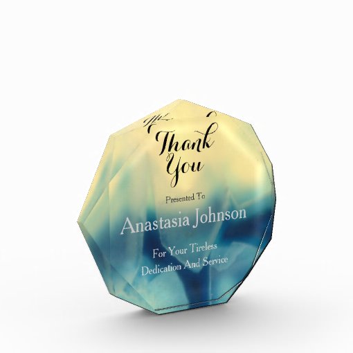 Elegant Stylish Sapphire Blue Agate Geode Pattern Award | Zazzle