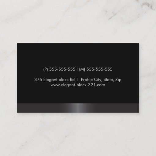 Elegant stylish satin gray border black business card | Zazzle