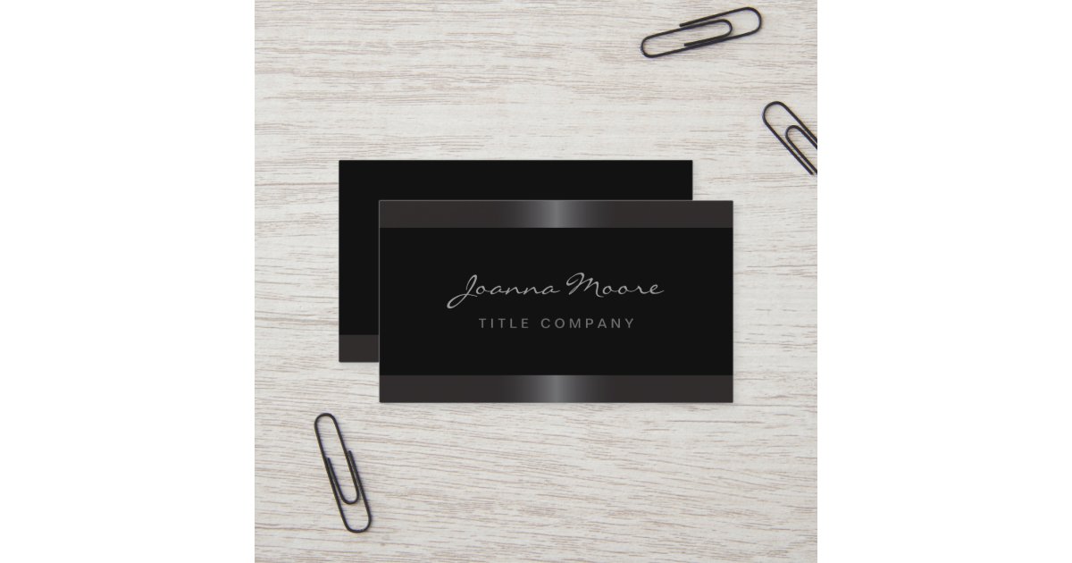 Elegant stylish satin gray border black business card | Zazzle
