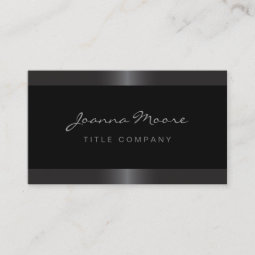Elegant stylish satin gray border black business card | Zazzle
