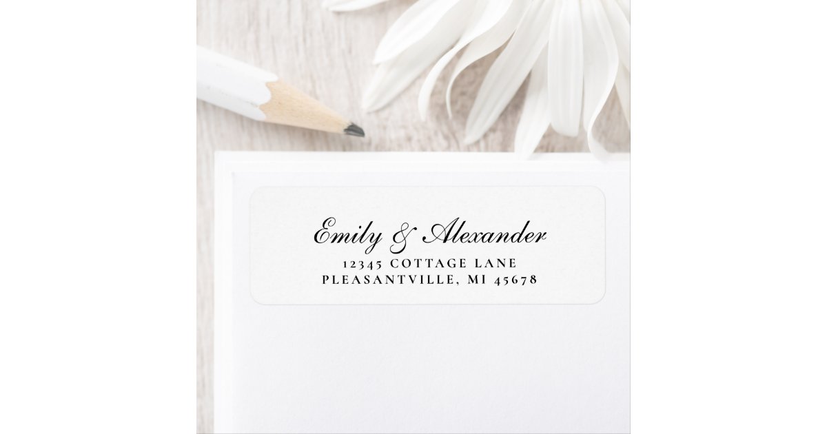 Elegant Stylish Script Wedding Return Address Label | Zazzle