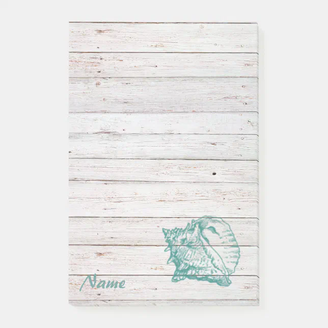 Elegant stylish seashell wood texture personalized post-it notes | Zazzle