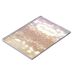 Elegant Stylish ,Shiny , Glittery Bokeh Notebook | Zazzle