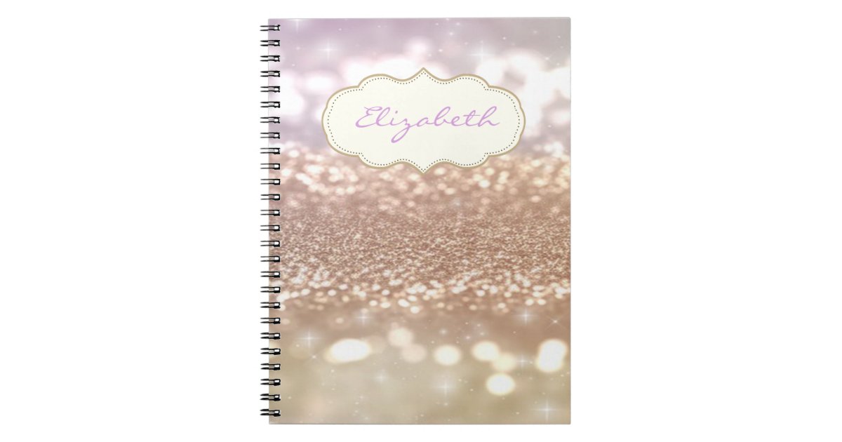 Elegant Stylish ,Shiny , Glittery Bokeh Notebook | Zazzle
