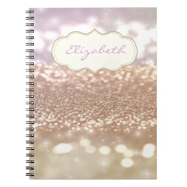Elegant Stylish ,Shiny , Glittery Bokeh Notebook | Zazzle