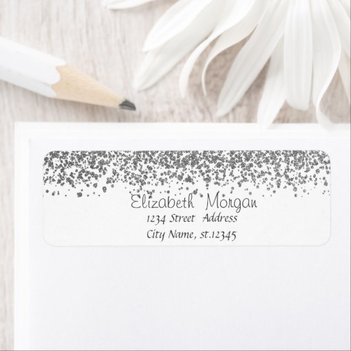 Elegant Stylish Silver Diamonds Label | Zazzle