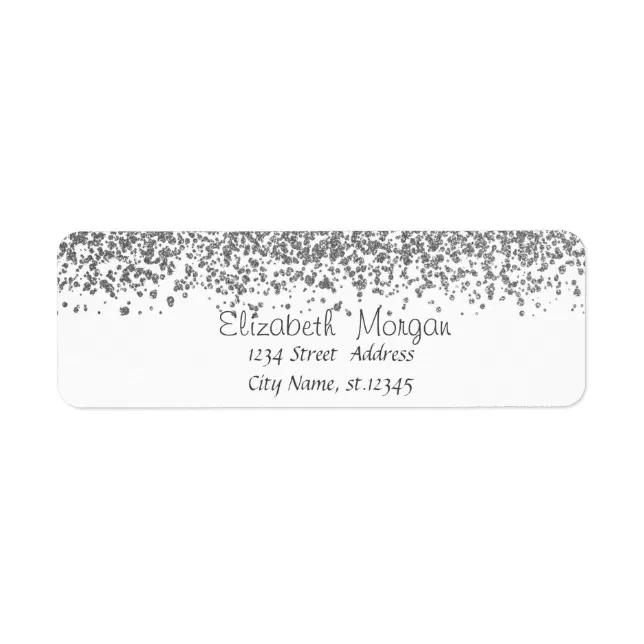 Elegant Stylish Silver Diamonds Label | Zazzle