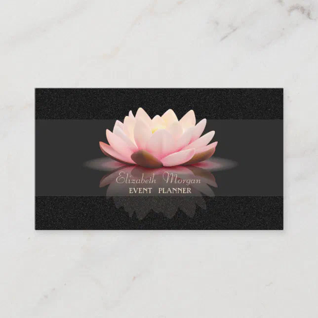 Elegant Stylish Simple,Black Lotus Business Card | Zazzle