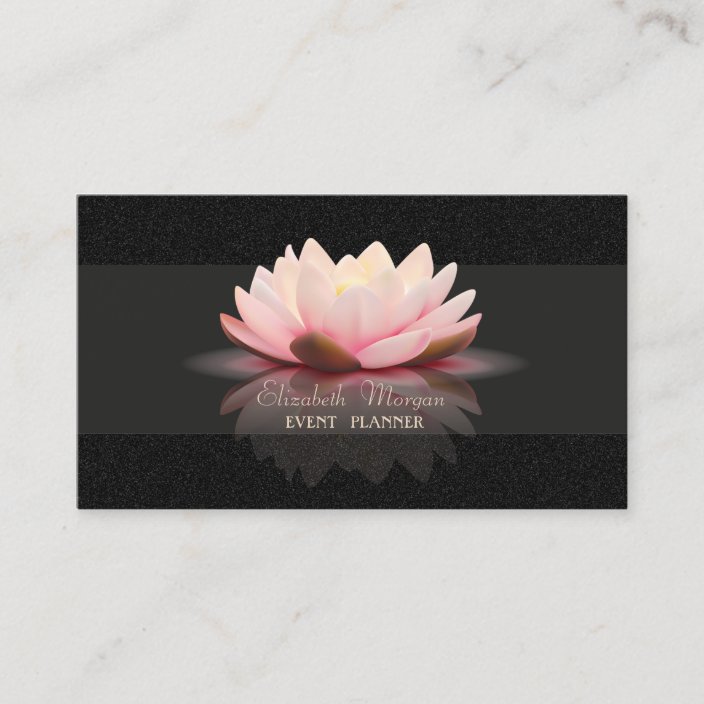 Elegant Stylish Simple,Black Lotus Business Card | Zazzle.com