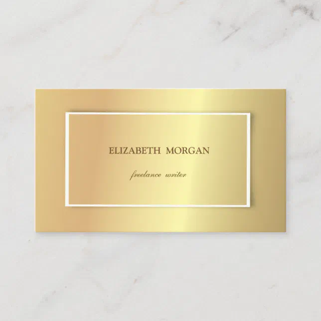 Elegant Stylish Simple, Minimalist, Gold Business Card | Zazzle