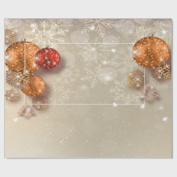 Elegant Stylish Snowflakes,Christmas Balls Holiday Wrapping Paper | Zazzle